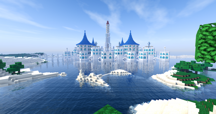 sea-elf city with temple Minecraft Map