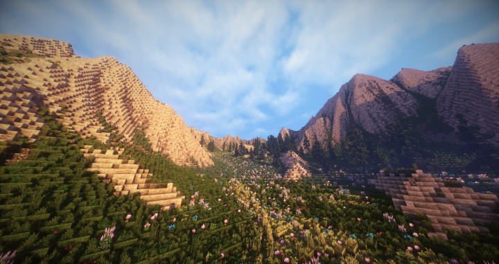 Mountain Valley Meadow - Ultra Realistic Terrain Minecraft Project