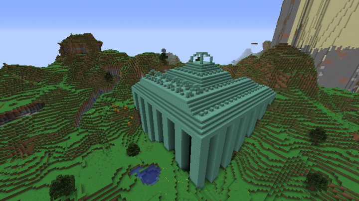 Monument found on land! Minecraft Map