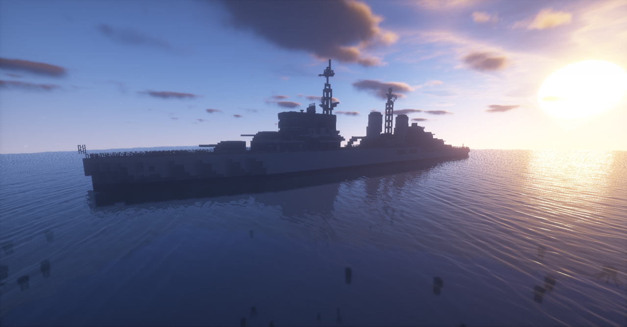 HMS Belfast 1942 1:1 Minecraft Map