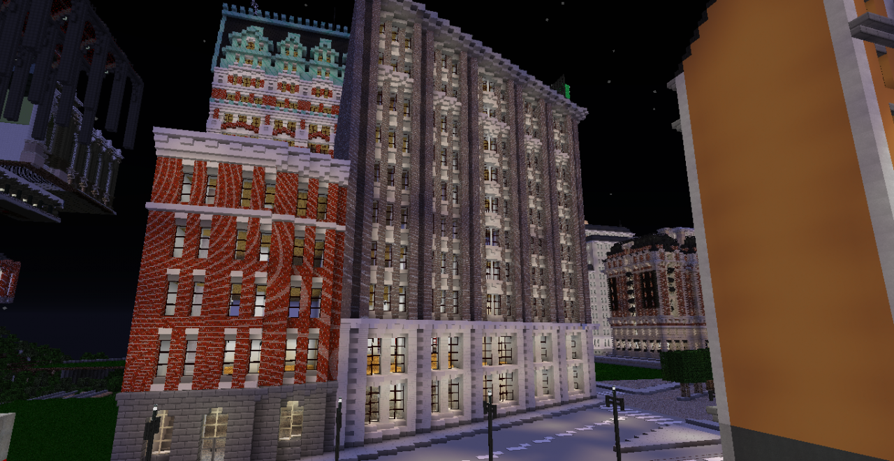 8 Different City Buildings Minecraft Map