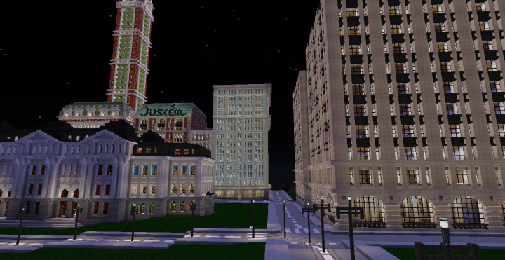 8 Different City Buildings Minecraft Map