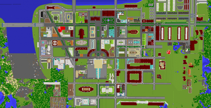 8 Different City Buildings Minecraft Map