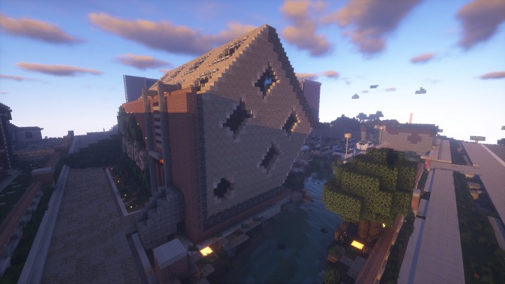 Upside down House / Restaurant + Interior Minecraft Map