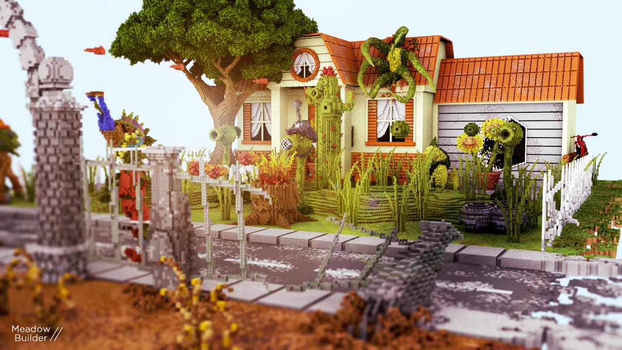 A small recreation of the game "Plants vs Zombies" Minecraft Map