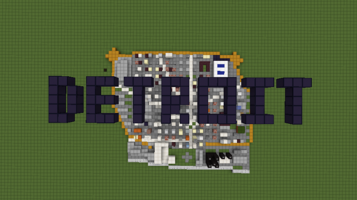 Downtown Detroit 1:52 Scale Minecraft Map