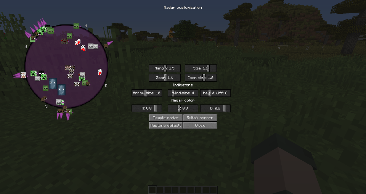 [1.10][1.11]FindTheMobs - an entity radar! Minecraft Mod