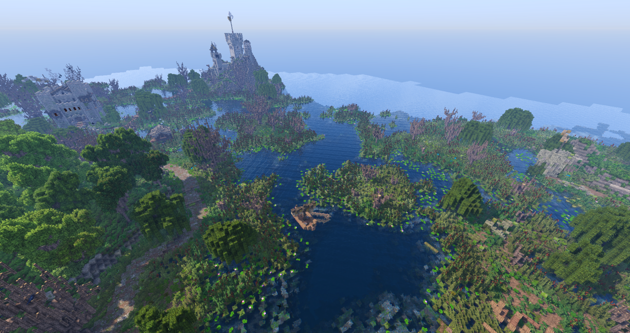 Realistic Wetland w/ Places to Explore [Conquest Reforged] Minecraft Map