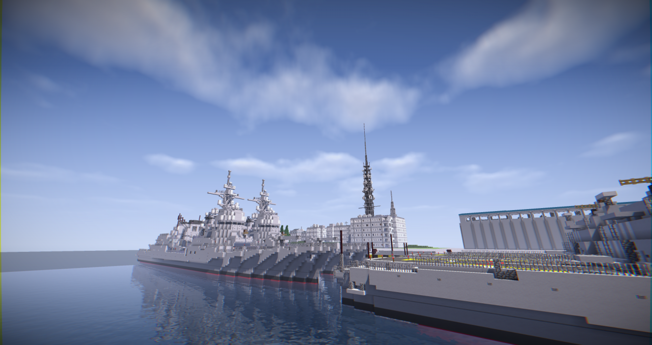 Fictitious naval base and shipyard Minecraft Map