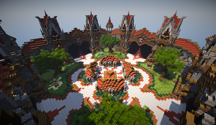 Red HUB 4 portals by TD_Tech Minecraft Map
