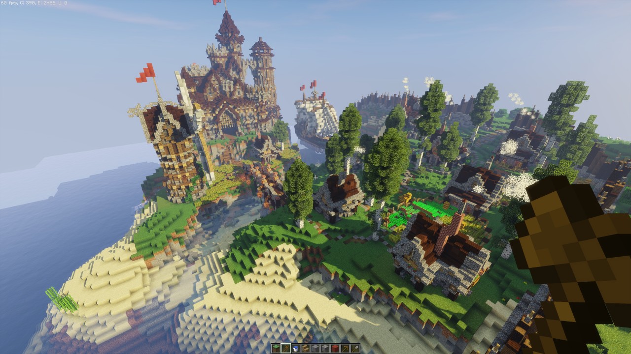 [Rustic|Medieval] City around a Castle with docks + [World Download ...