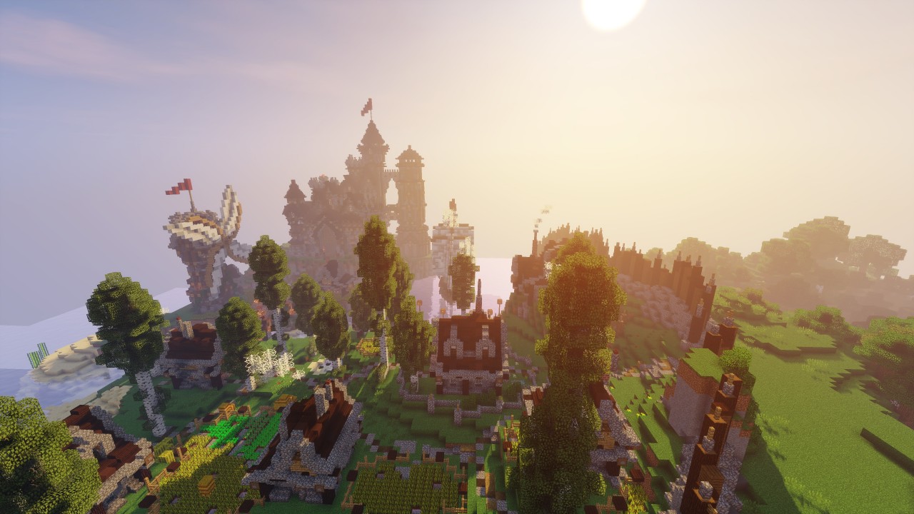 [Rustic|Medieval] City around a Castle with docks + [World Download ...