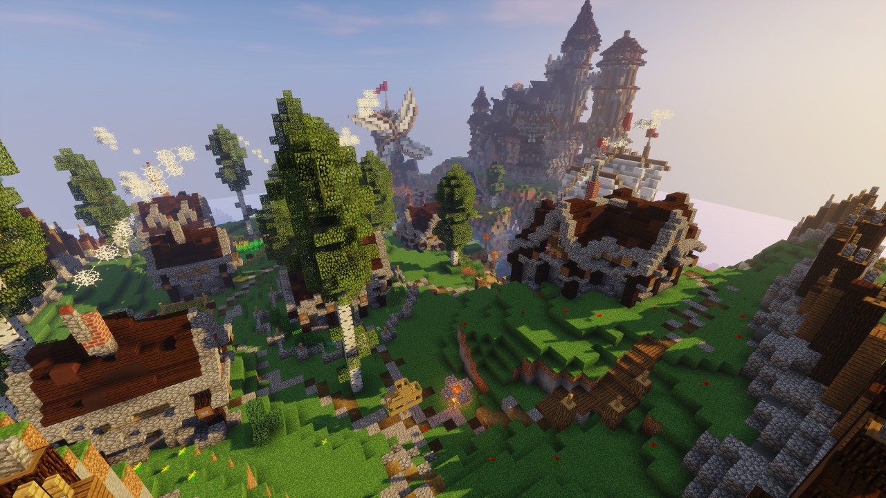 [Rustic|Medieval] City around a Castle with docks + [World Download ...