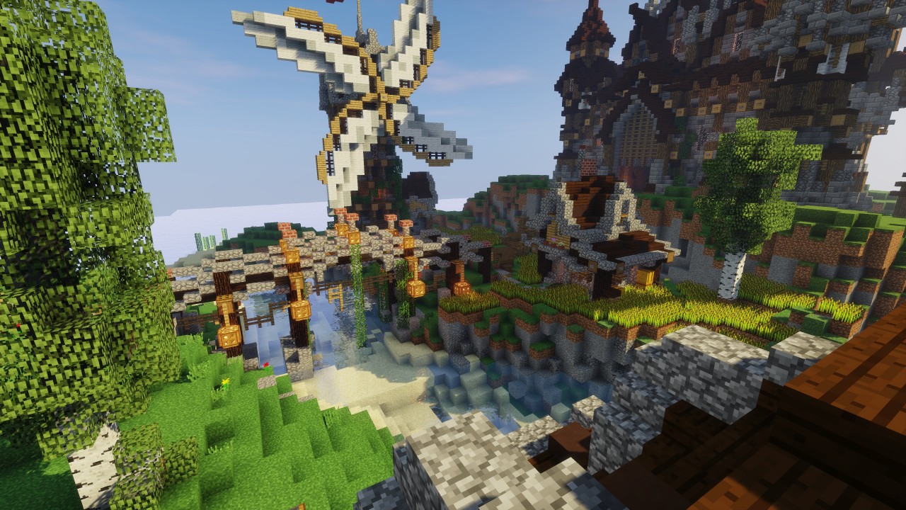 [Rustic|Medieval] City around a Castle with docks + [World Download ...