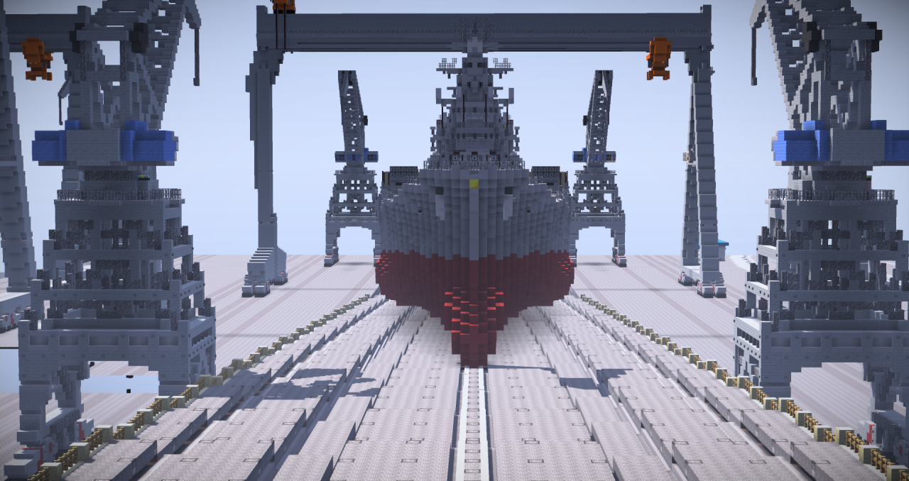 Fictitious naval base and shipyard Minecraft Map
