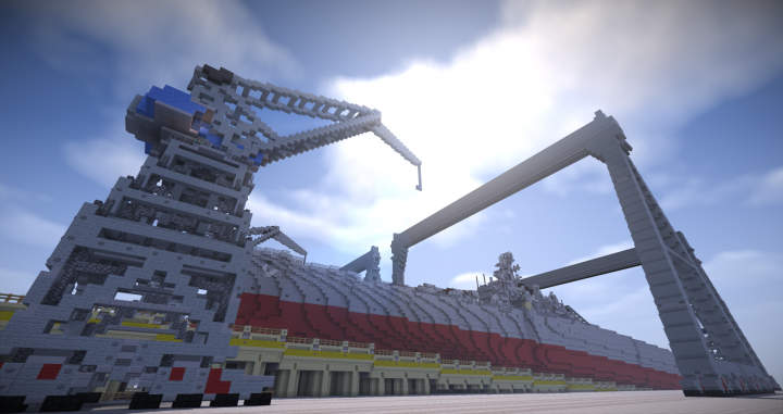 Fictitious naval base and shipyard Minecraft Map