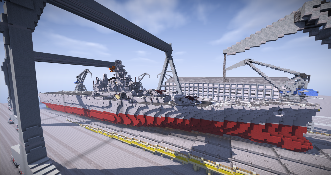 Fictitious naval base and shipyard Minecraft Map