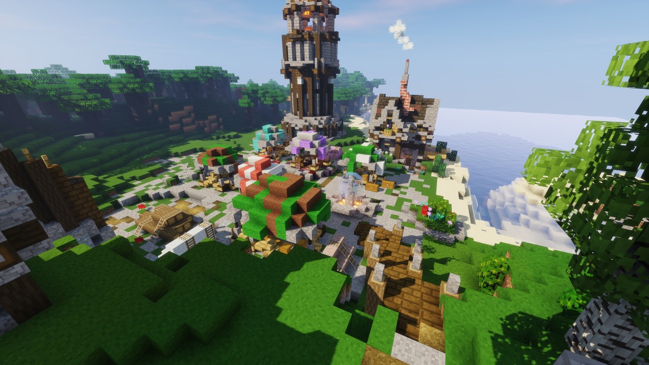 [Rustic|Medieval] City around a Castle with docks + [World Download ...