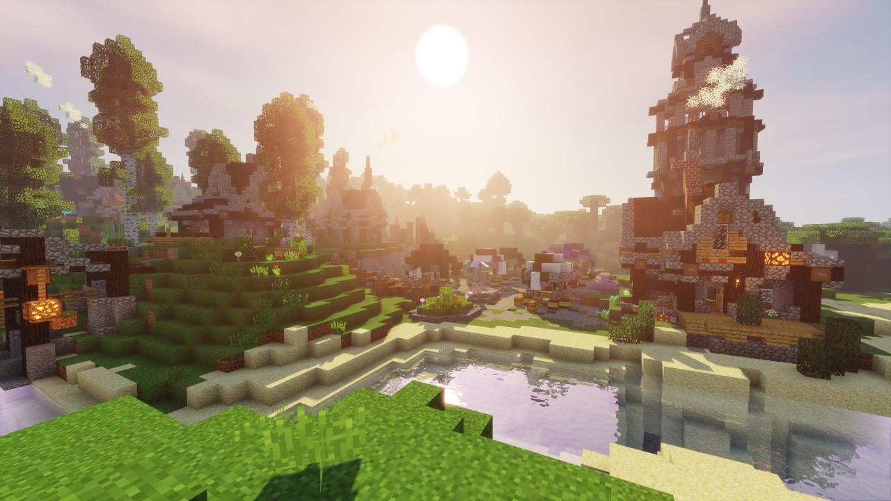 [Rustic|Medieval] City around a Castle with docks + [World Download ...