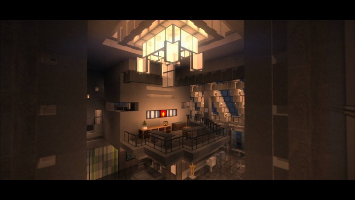 Realistic City Skyscraper Penthouse Flat [Brutalism][Furnished] Minecraft Map