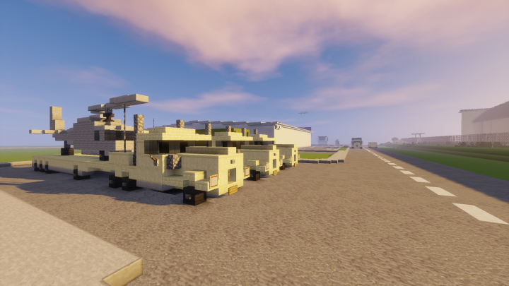 U.S Military Trucks with M1A2 Abrams/ UH-60 Black Hawk 1:1 Minecraft Map