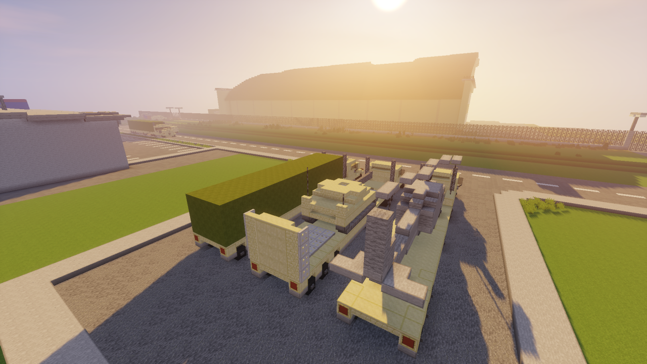 U.S Military Trucks with M1A2 Abrams/ UH-60 Black Hawk 1:1 Minecraft Map