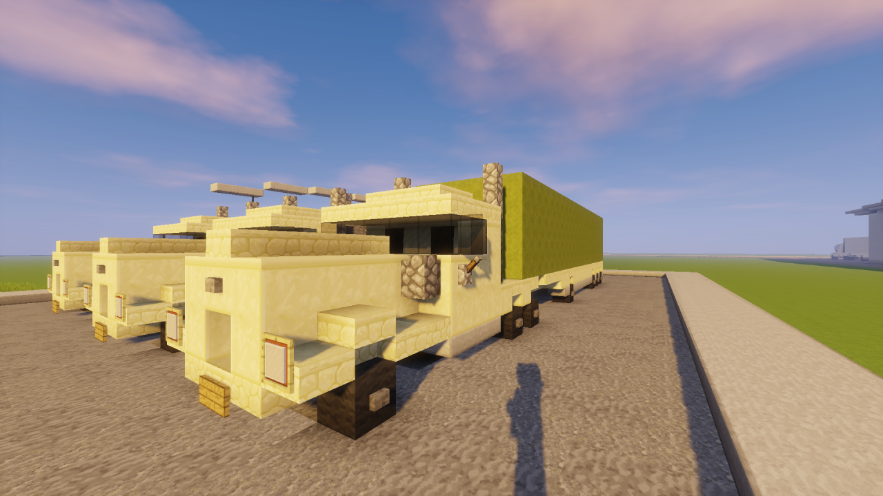 U.S Military Trucks with M1A2 Abrams/ UH-60 Black Hawk 1:1 Minecraft Map