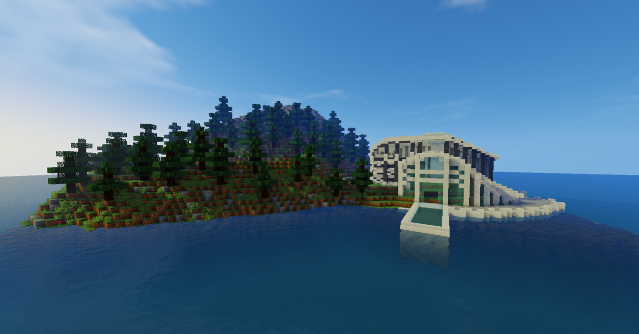 Modern house in island Minecraft Map