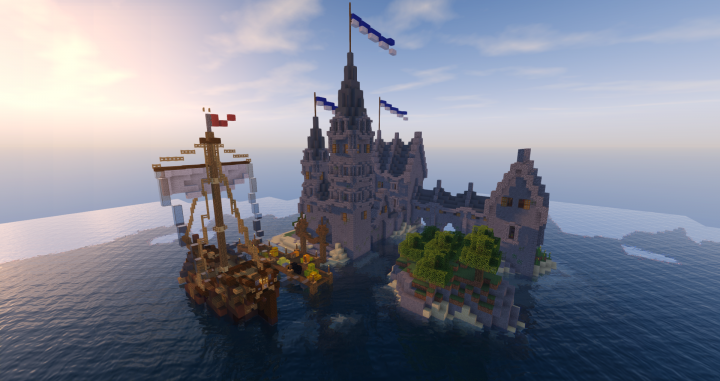 Idyllic sea castle Minecraft Map