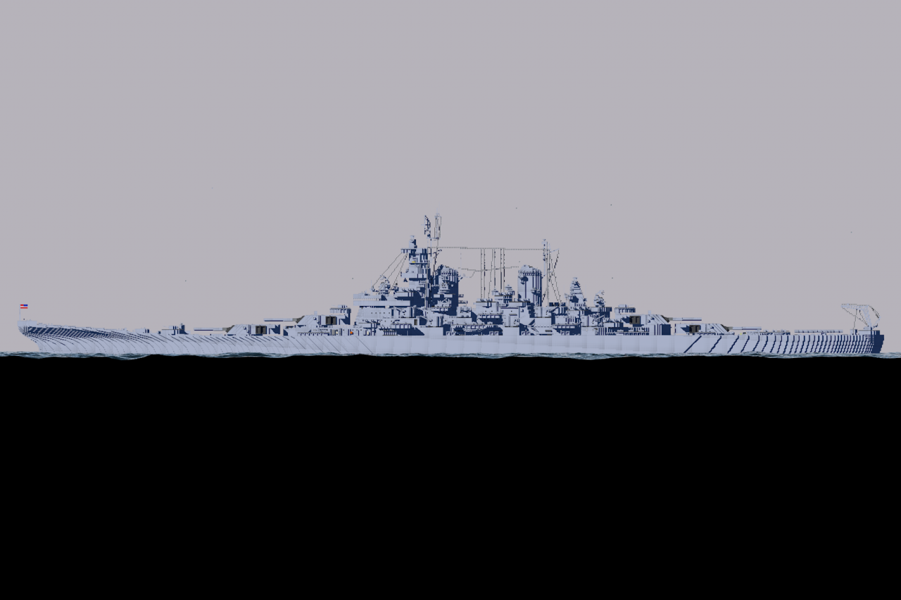 3:1 scale BB-73 Montassouri (Montana+Missouri1944+Missouri1991 ...