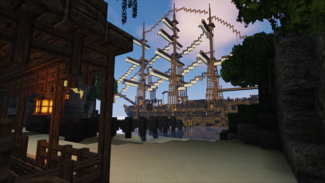 Pirate Hideout with ship #WeAreConquest Minecraft Map