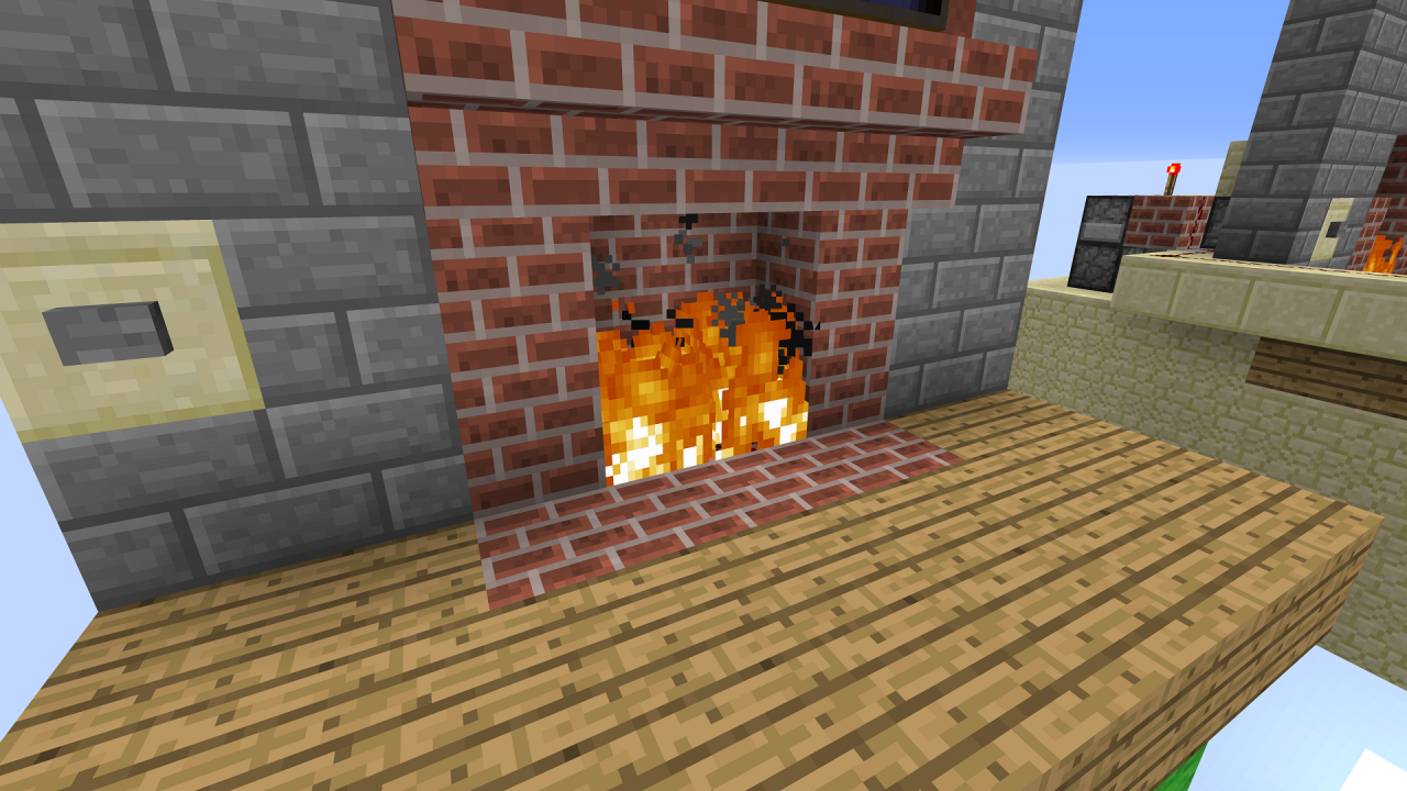 Secret Compact Automatic Fireplace with Entrance Minecraft Map