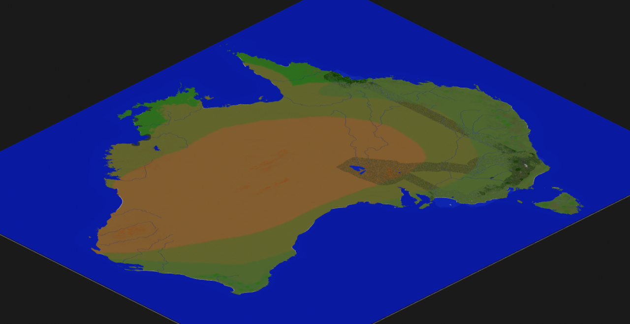 Australia in Minecraft scaled 1:240 Minecraft Map