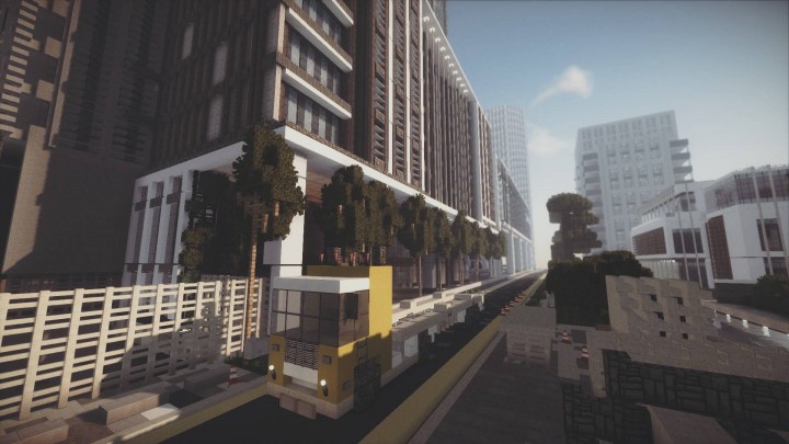 Modern City Mixed-Use Building And Construction Site Minecraft Map