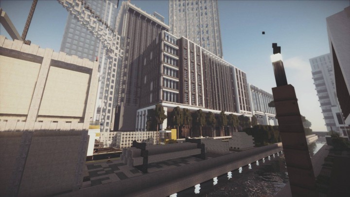 Modern City Mixed-Use Building And Construction Site Minecraft Map