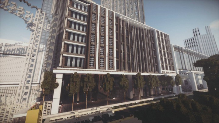 Modern City Mixed-Use Building And Construction Site Minecraft Map