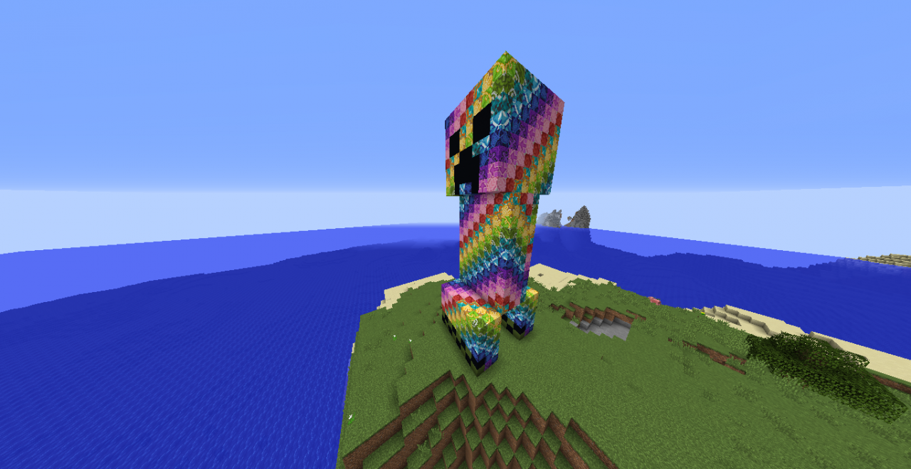 Rainbow terracotta creeper Minecraft Map