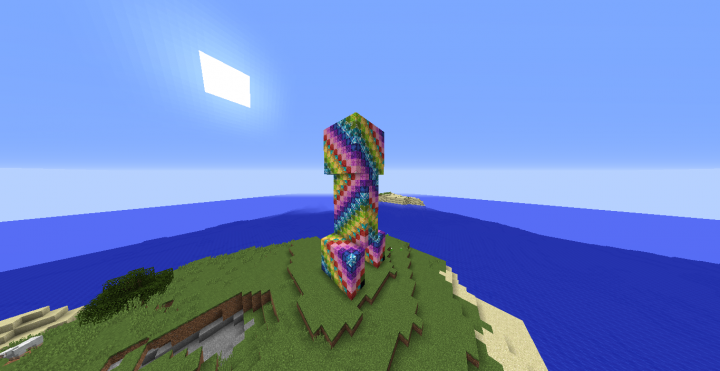 Rainbow terracotta creeper Minecraft Map