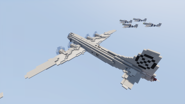 USAF Boeing B-29 Superfortress & P-51 Mustang 1,5:1 +Download Minecraft Map