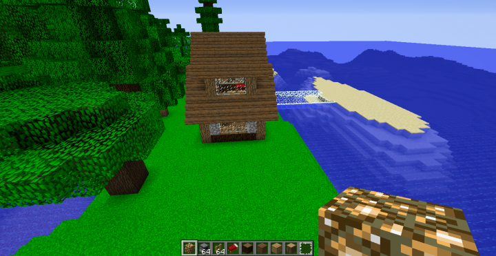small cottage with wooded gazebo and under water hideaway Minecraft Map