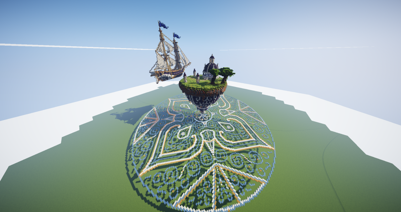 Small Floating Island w/ Steampunk Ship Minecraft Map