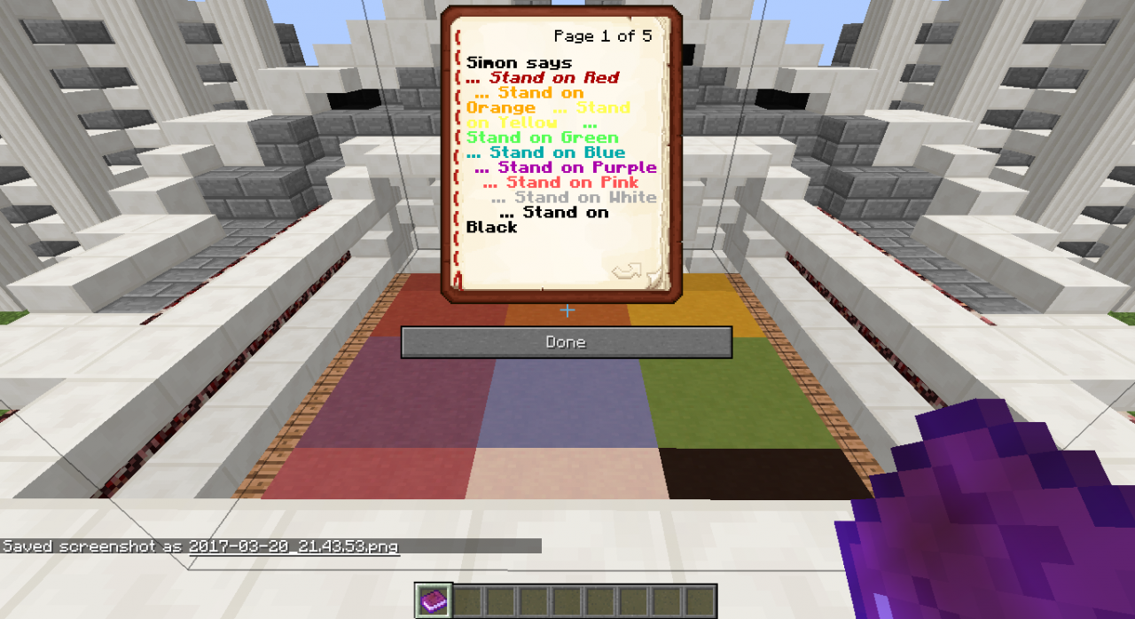 Simon Says (2+ player game) Minecraft Map