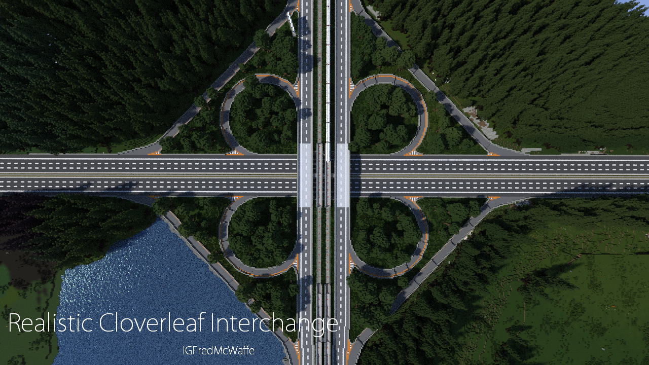 Realistic Cloverleaf Interchange - Republic of Union Islands Minecraft Map