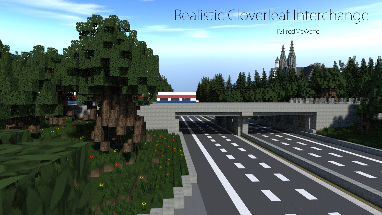 Realistic Cloverleaf Interchange - Republic of Union Islands Minecraft Map