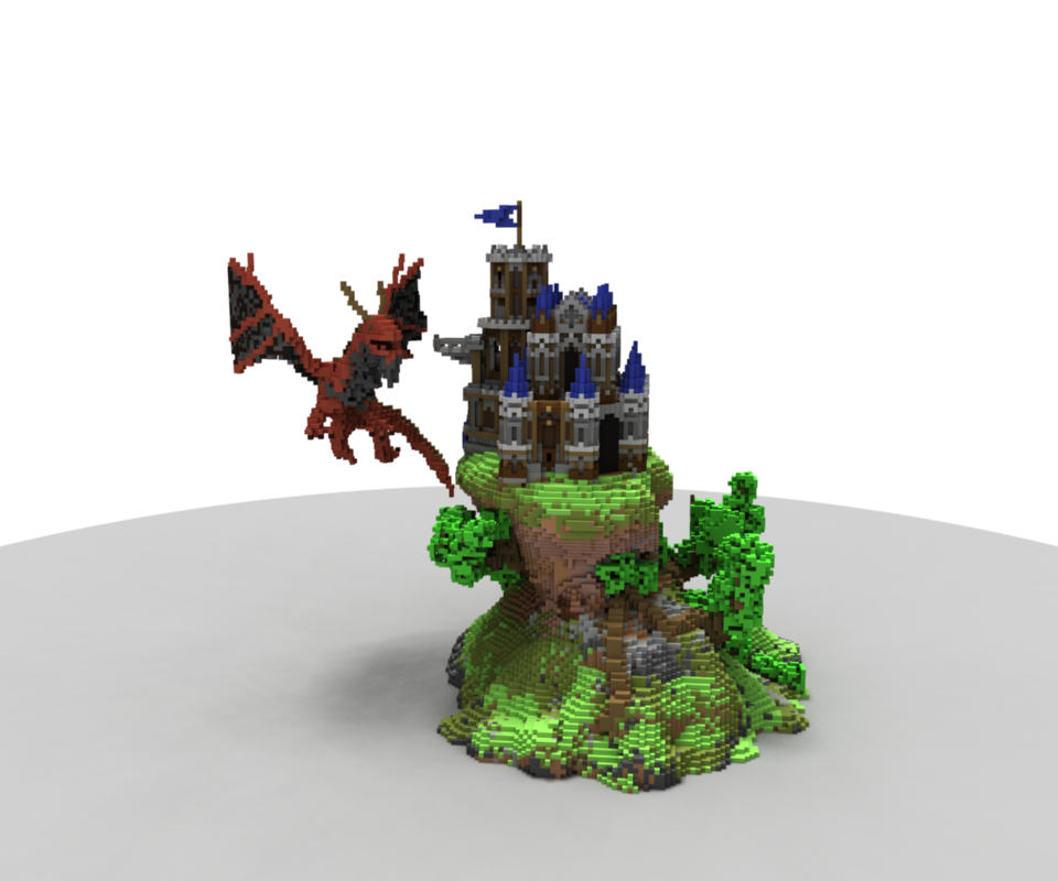 Castle and dragon Minecraft Map