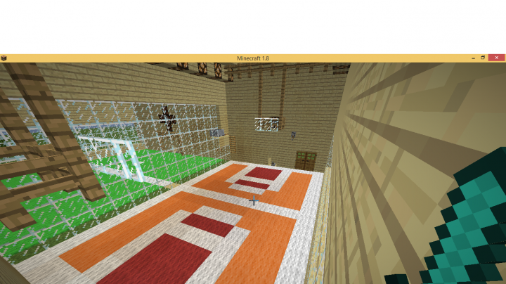 Modern House with Sport Courts (football & Basketball) Minecraft Map