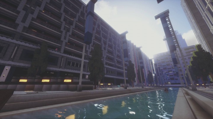 Realistic Modern City Plaza + Lots Of Buildings Minecraft Map