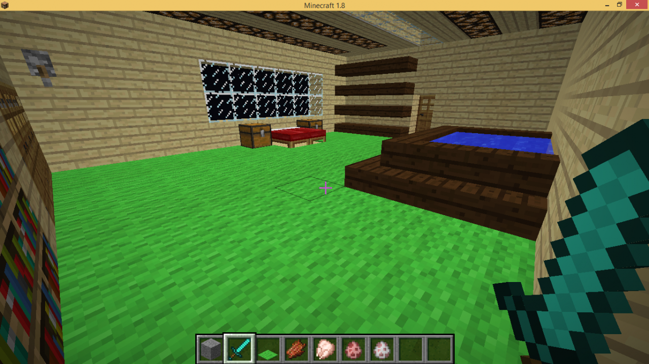 Modern House with Sport Courts (football & Basketball) Minecraft Map