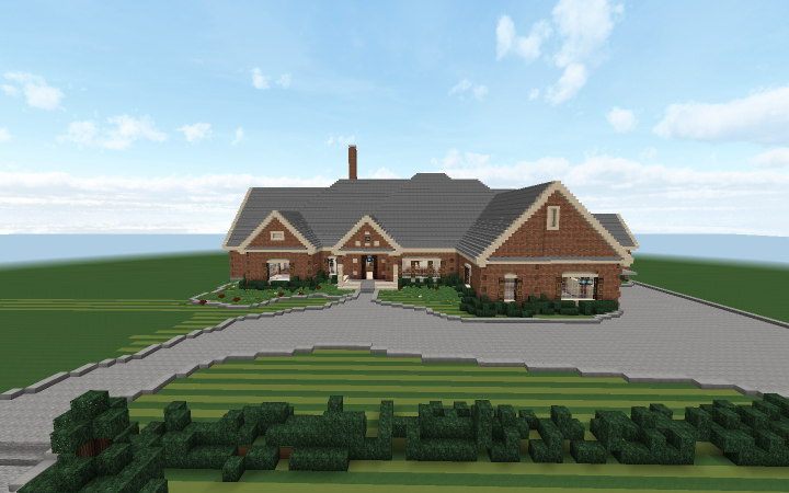 One Story Brick Mansion Minecraft Map