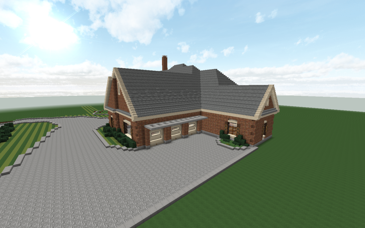 One Story Brick Mansion Minecraft Map